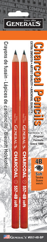 GENERALS CHARCOAL PENCIL 4B 2pk